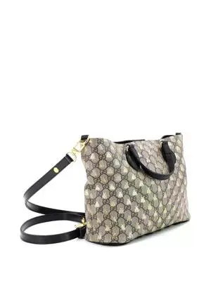 Gucci Convertible Soft Printed Gg Coated Canvas Small Tote Bag - Black