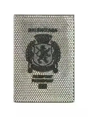 Balenciaga Rhinestone-embellished Passport Holder - Grey