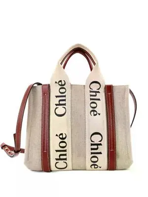 Chloé Woody Canvas Small Tote Bag - Brown