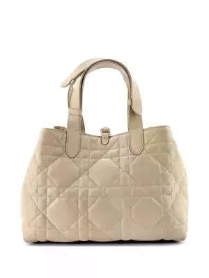 Dior Toujours Macrocannage Quilt Calfskin Medium Tote Bag - Neutrals
