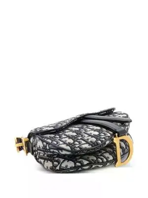 Dior Saddle Oblique Canvas Mini Shoulder Bag - Blue