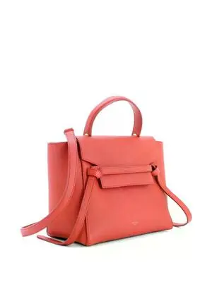 Celine Belt Bag Textured Leather Micro Satchel - Red