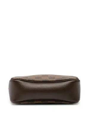LOUIS VUITTON 2004 Damier Ebene Trousse Pochette Handbag - Brown