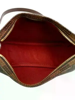 LOUIS VUITTON 2004 Damier Ebene Trousse Pochette Handbag - Brown