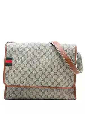 Gucci Gg Supreme Web Messenger Bag - Brown