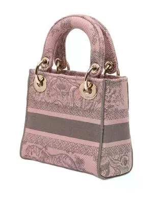Dior 2023 Mini Embroidered Toile De Jouy Lady D-lite Satchel - Pink