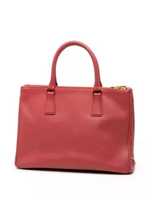 Prada Medium Saffiano Lux Galleria Double Zip Satchel - Pink