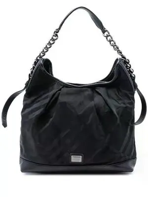 Burberry Tonal Check Nylon Shoulder Bag