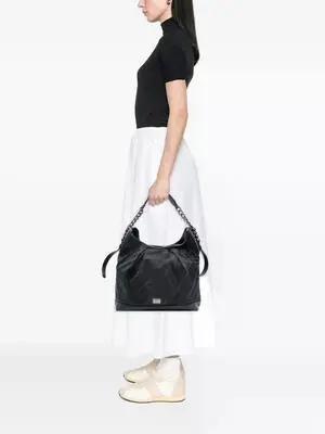 Burberry Tonal Check Nylon Shoulder Bag