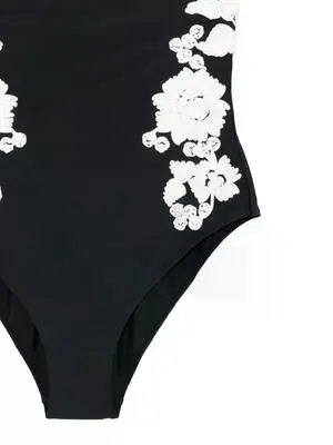 Simkhai Floral-embroidered One Piece Swimsuit
