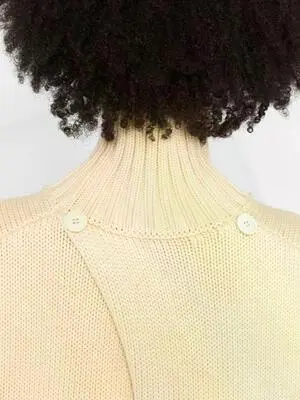 JIL SANDER High Neck Slit-sleeve Jumper - Neutrals