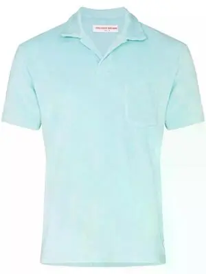 Orlebar Brown Fleece-texture Design Polo Shirt - Blue