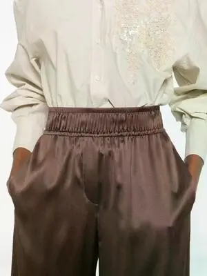 Brunello Cucinelli Wide Leg Trousers - Brown