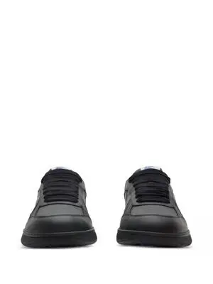 Burberry Leather Terrace Sneakers With Check Detail