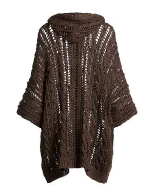 Brunello Cucinelli Cardigan In Jute, Cotton, Polyamide, Leather, And Brass - Brown