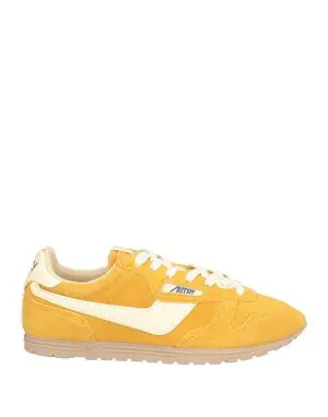 AUTRY Low-top Sneakers In Leather And Textile Fibers - Yellow