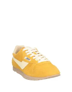AUTRY Low-top Sneakers In Leather And Textile Fibers - Yellow