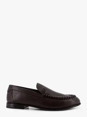Fendi Leather Loafers With Ff Logo - Brown