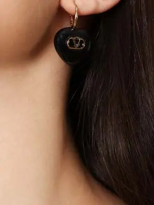 Valentino Garavani Coeur Royal Metal Earrings - Black