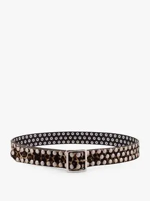 GOLDEN GOOSE Leo Leather Belt - Animal Print