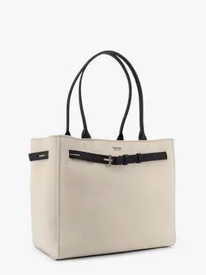 TOM FORD Canvas Shoulder Bag With Engraved Logo - White