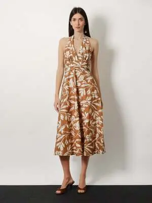 Max Mara Mxmebella Printed Cotton Dress - Brown