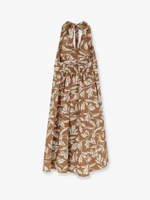 Max Mara Mxmebella Printed Cotton Dress - Brown