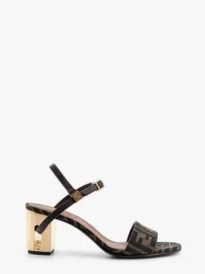 Fendi Delfina Ff Fabric Sandals - Brown