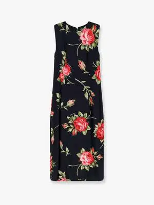 Dolce & Gabbana Viscose Dress With Iconic Print - Black