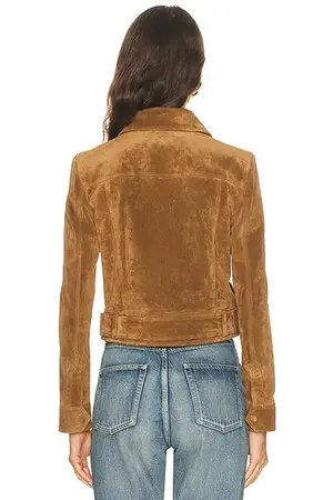 Saint Laurent Belted Suede Jacket - Noix