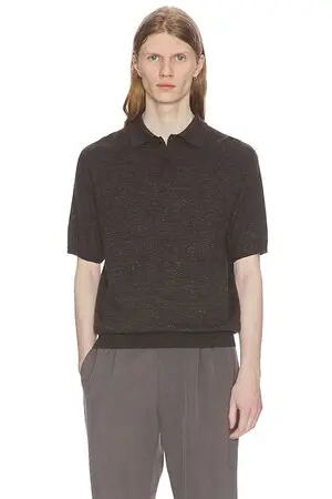 THE ROW Borges Short Sleeve Knit Polo Shirt
