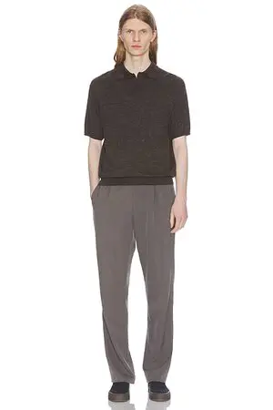 THE ROW Borges Short Sleeve Knit Polo Shirt
