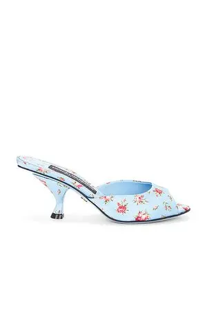 Dolce & Gabbana Floral Print Mule Sandal - Blue