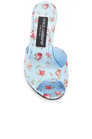 Dolce & Gabbana Floral Print Mule Sandal - Blue