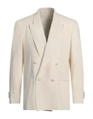 LARDINI Blazer Ivory Size Linen, Wool