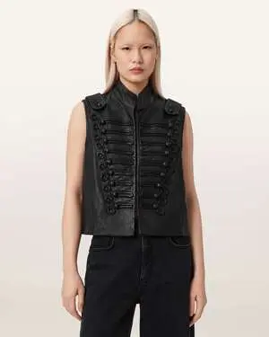 ALLSAINTS Rummy Leather Gilet