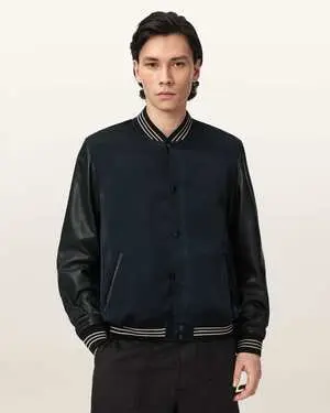 ALLSAINTS Taishi Leather Varsity Bomber Jacket