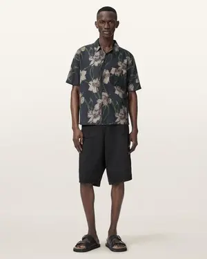 ALLSAINTS Climber Short Sleeve Boxy Shirt - Black