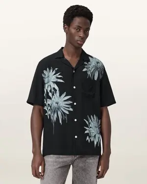 ALLSAINTS Floraze Relaxed Fit Shirt - Black