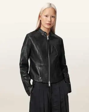 ALLSAINTS Sadler Leather Jacket - Black