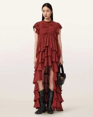 ALLSAINTS Shaela Ruffled Maxi Dress