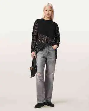 ALLSAINTS Malorie Asymmetric Top - Black