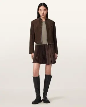 ALLSAINTS Jax Mini Skirt - Bitter Brown