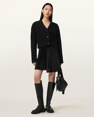 ALLSAINTS Jax Asymmetric Mini Skirt - Black