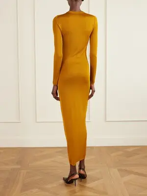 Saint Laurent Knitted Maxi Dress - Yellow