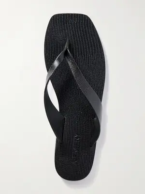 A.emery Kinto Lizard-effect Leather Flip Flops - Black