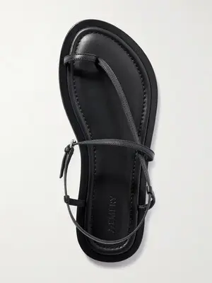 A.emery Reef Leather Sandals - Black