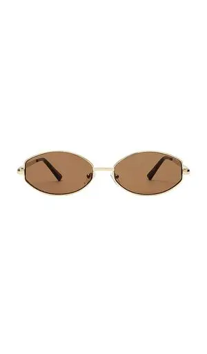 AIRE Objective Sunglasses In Metallic Gold - Gold & Brown Mono