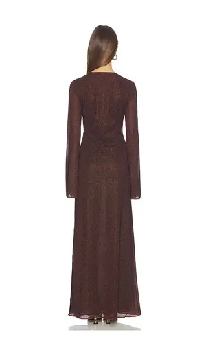Oseree Lumiere O Long Caftan - Chocolate