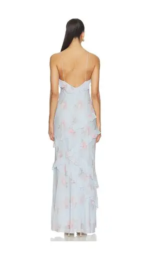 LoveShackFancy Floral Ruffled Maxi Dress